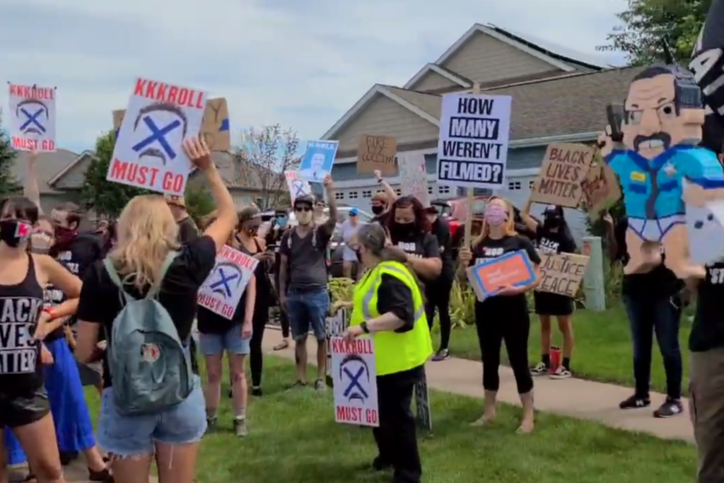 WATCH: Protesters gather outside home of Bob Kroll, Minneapolis police ...