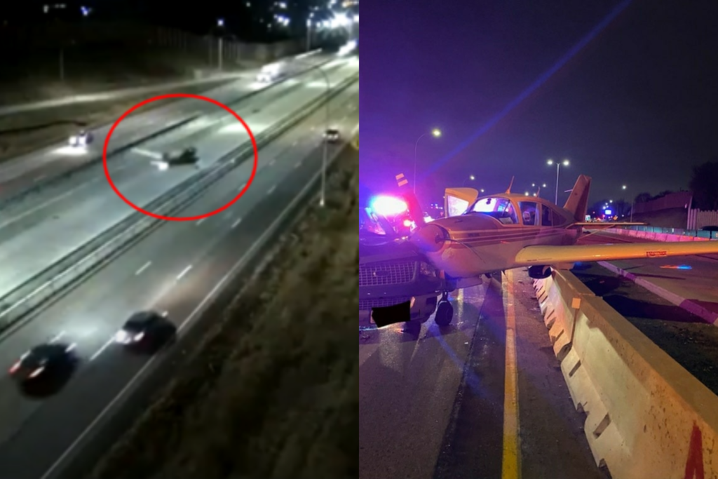 VIDEO: Airplane crash lands on Minneapolis highway