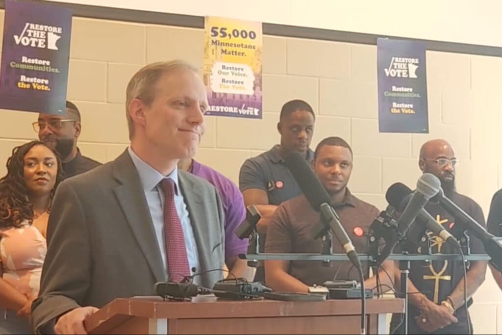 Simon dodges question over voting rights of incarcerated | Alpha News MN