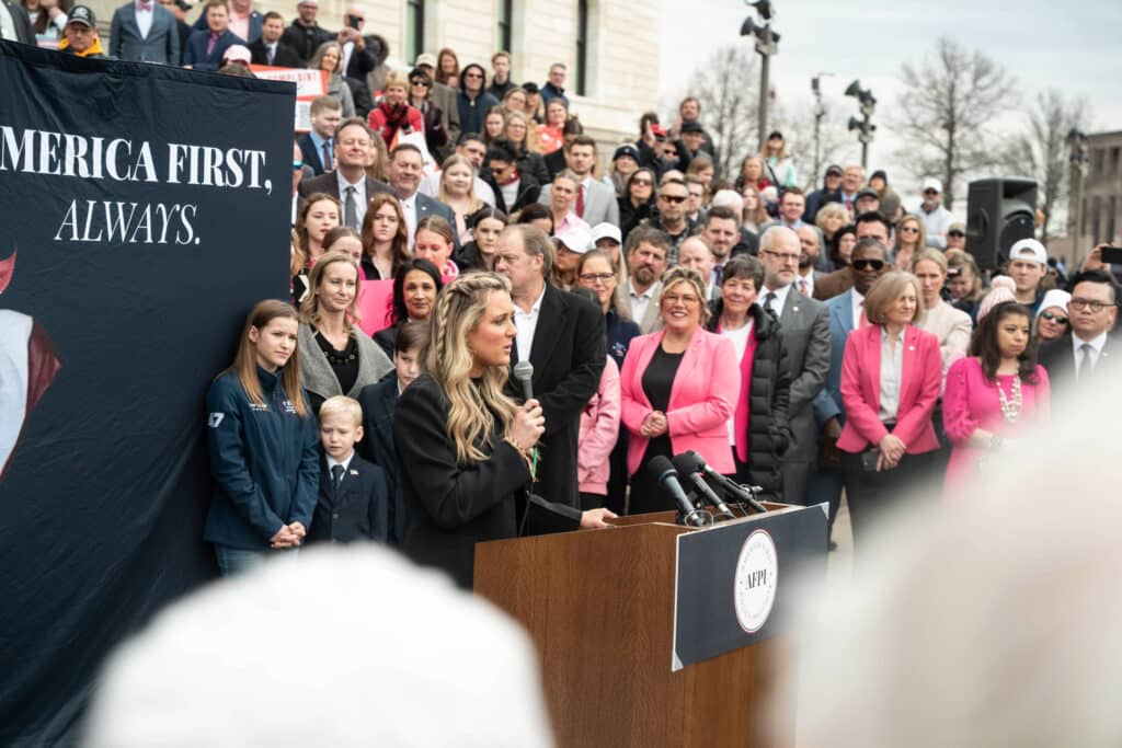 Riley Gaines rallies supporters ahead of Minnesota House vote on bill ...