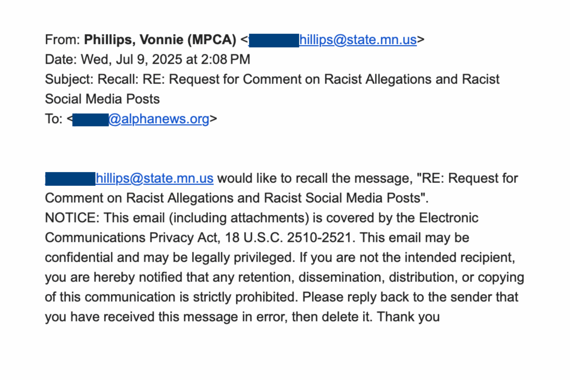 UPDATE: HR director who sent profanity-laced email to Alpha News ...