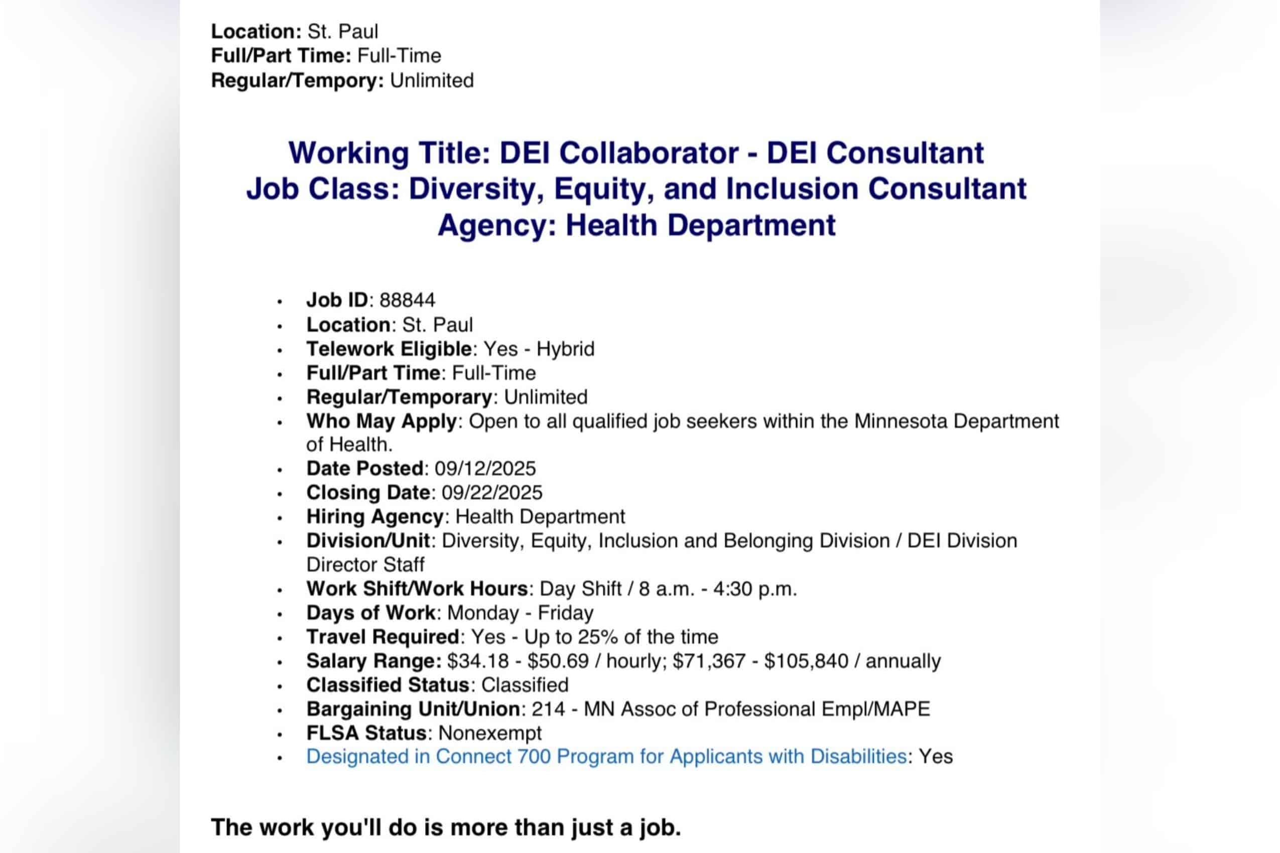State agency hiring 'DEI Consultant' positions worth up to $100K