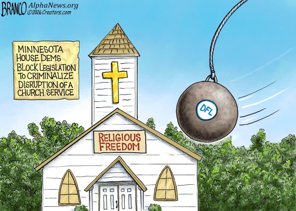 Alpha News cartoon: War on churches | Alpha News MN